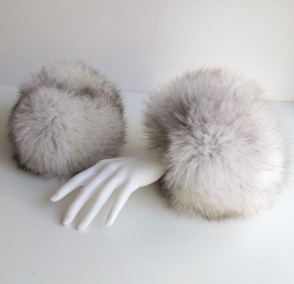 Armstulpen Fellmanschette- Pelzmanschetten Fuchs grau | Pelz für Arm ...